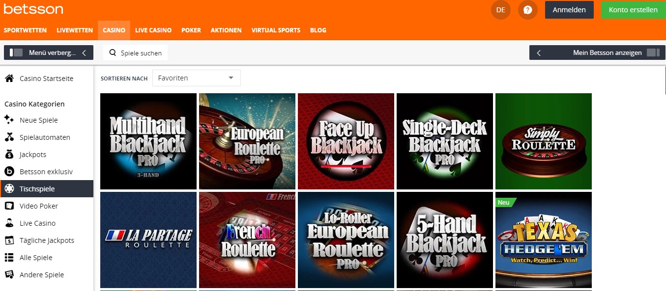 Betsson Casino Erfahrungen | Tests des Boni, Spiele